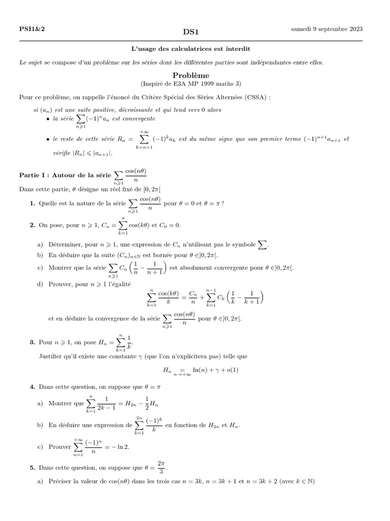 Enonce DS1 2023 2024 | PDF