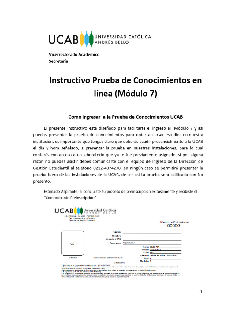 Instructivo Prueba de Conocimientos 2024 | PDF
