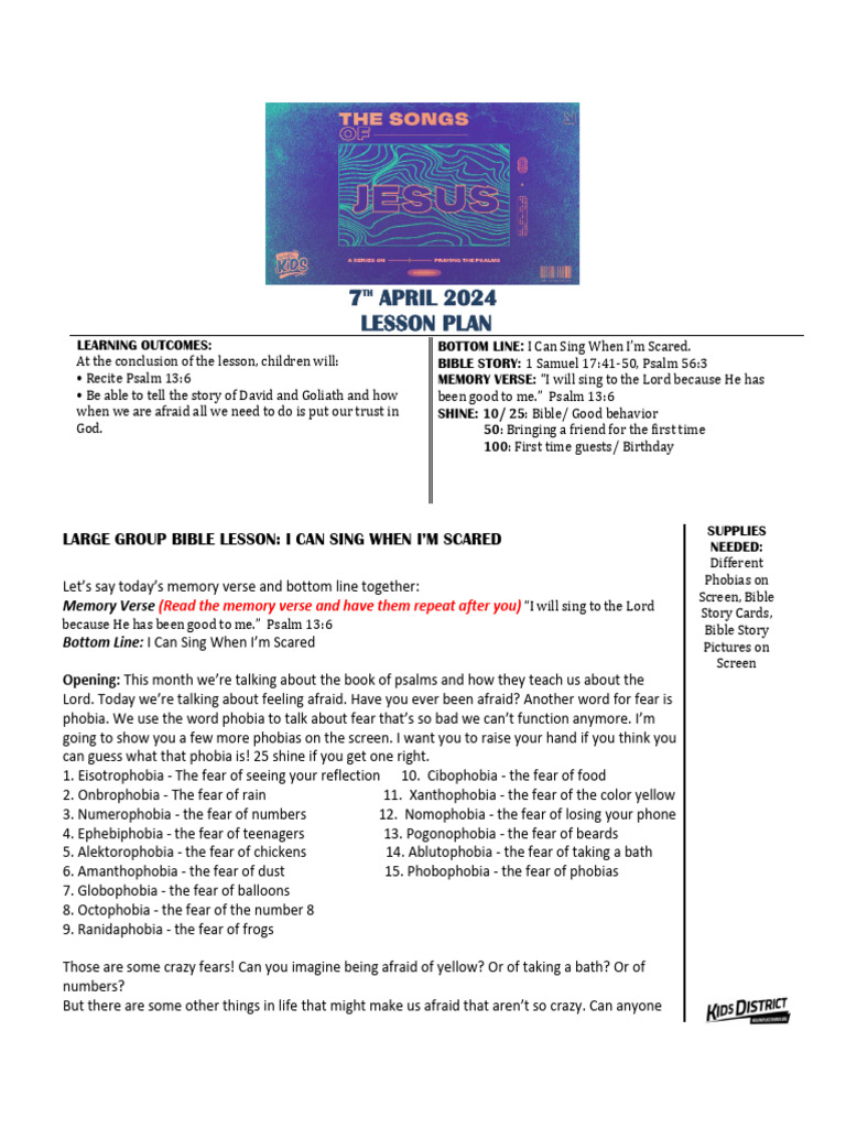 Songs of Jesus Week 1 | PDF