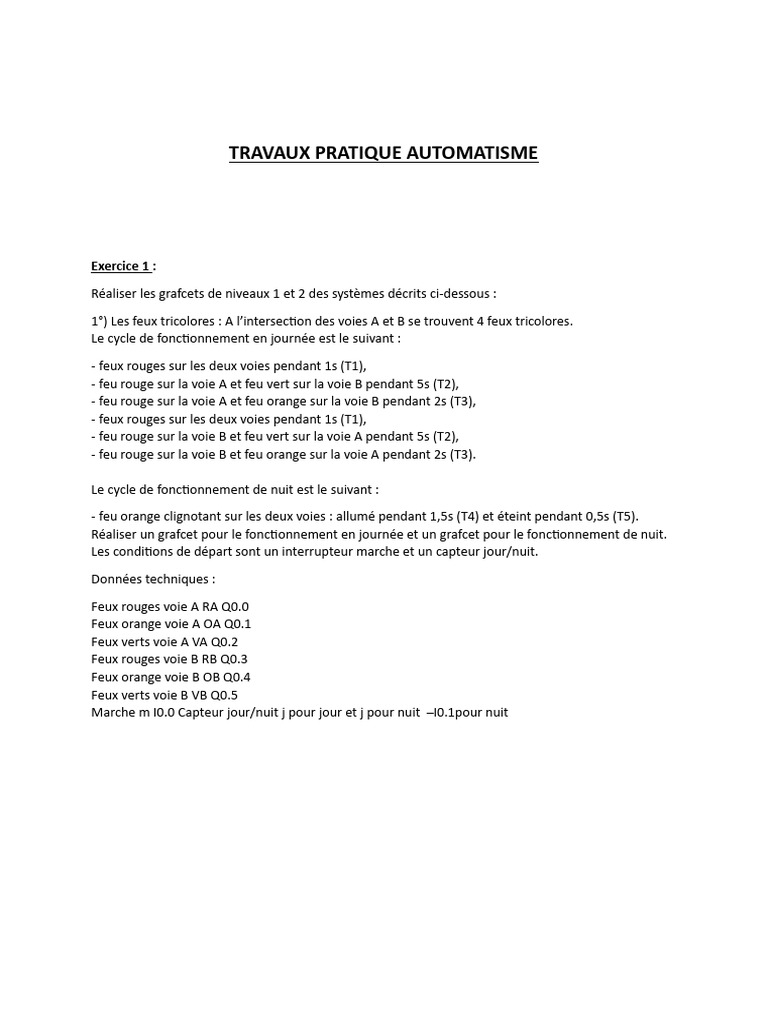 TD Automatisme Aii2 | PDF