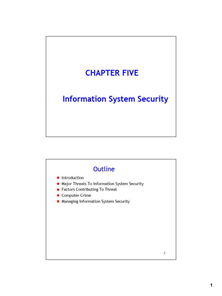Ch-5 MIS Security | PDF | Security | Computer Security