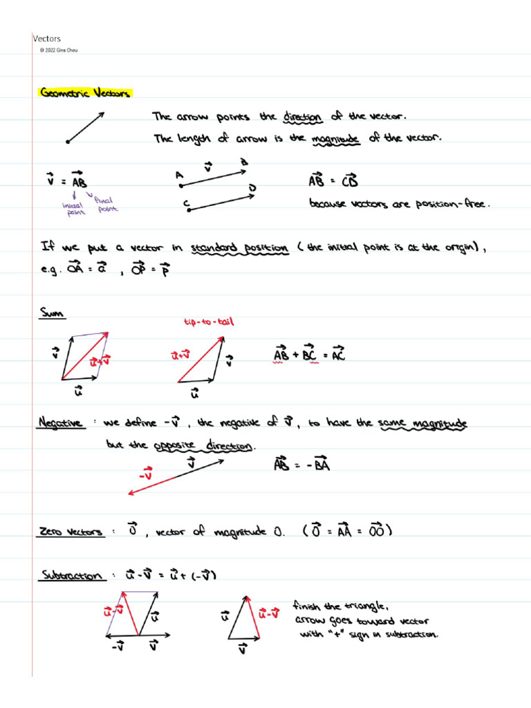 Section 2 Vectors | PDF