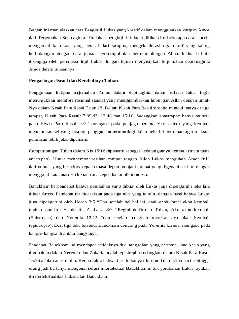 Bagian Ini Menjelaskan Cara Penginjil Lukas Yang Kreatif Dalam ...