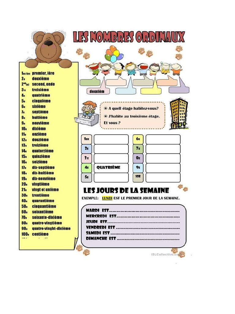 Les Nombres Ordinaux | PDF