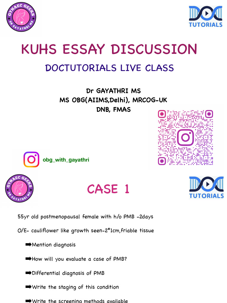 Kuhs Essay Discussion-Ca Cervix | PDF