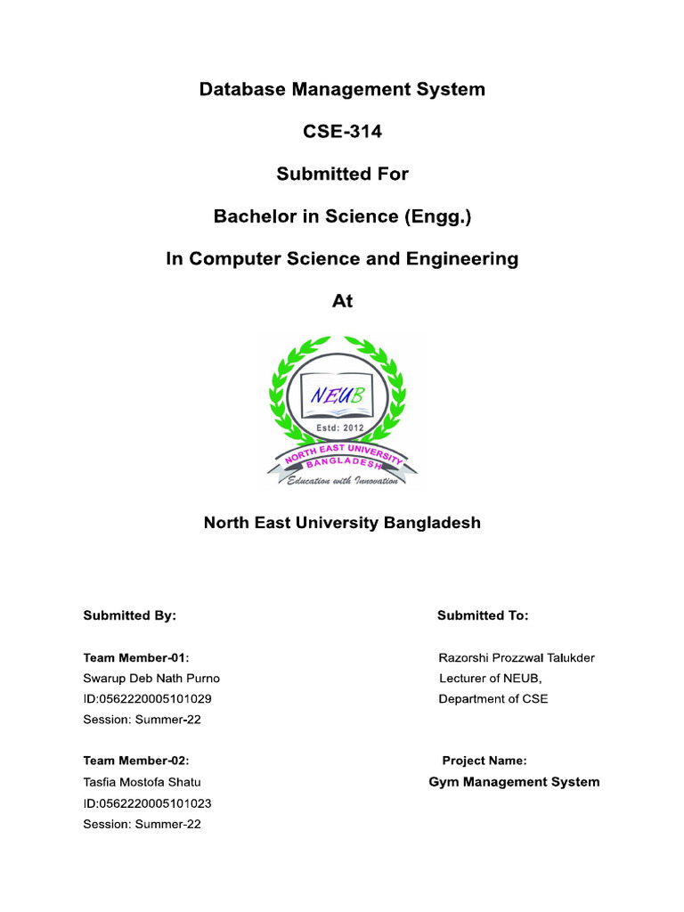 Gym Management System Project Proposal | PDF