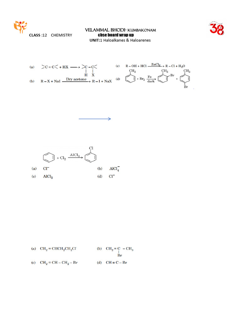 Haloalkanes and Halo Arenes | PDF | Chemical Reactions | Teaching ...
