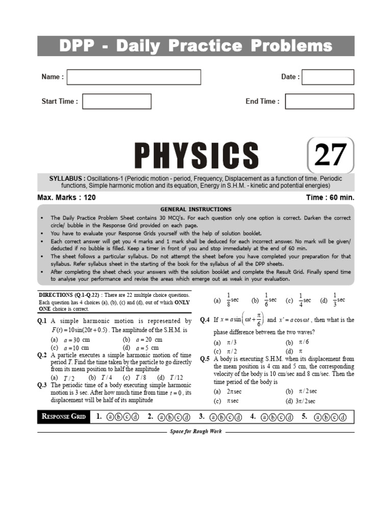 SHM Worksheet 2 | PDF | Classical Mechanics | Science & Mathematics