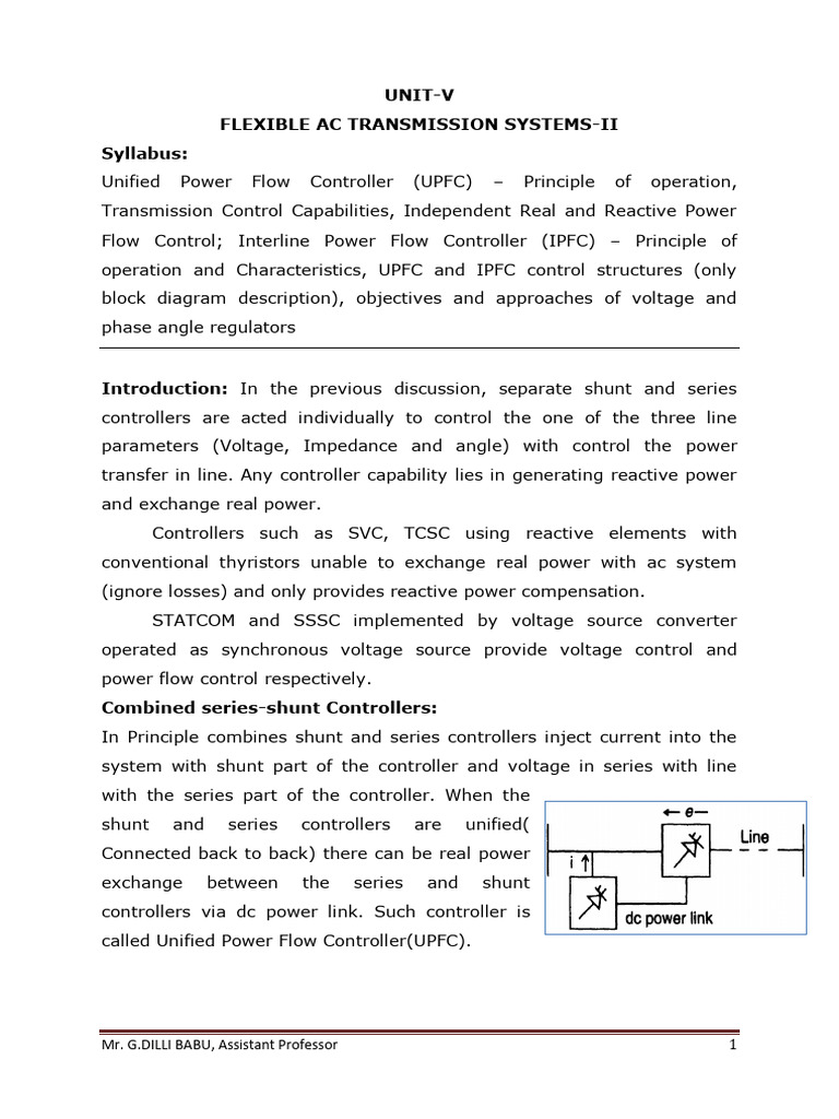 Hvdc Facts Unit-V | PDF