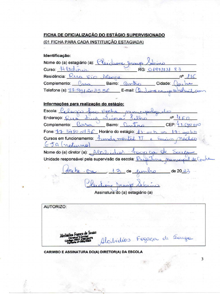 Documentos Do Estagio | PDF
