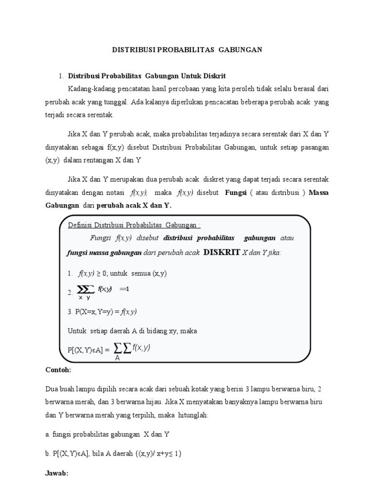Distribusi Probabilitas Gabungan | PDF