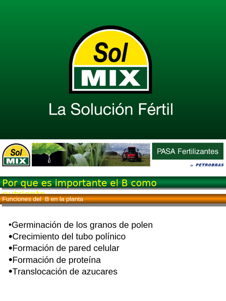 Fertilizacion - Información de SolMIX-B | PDF