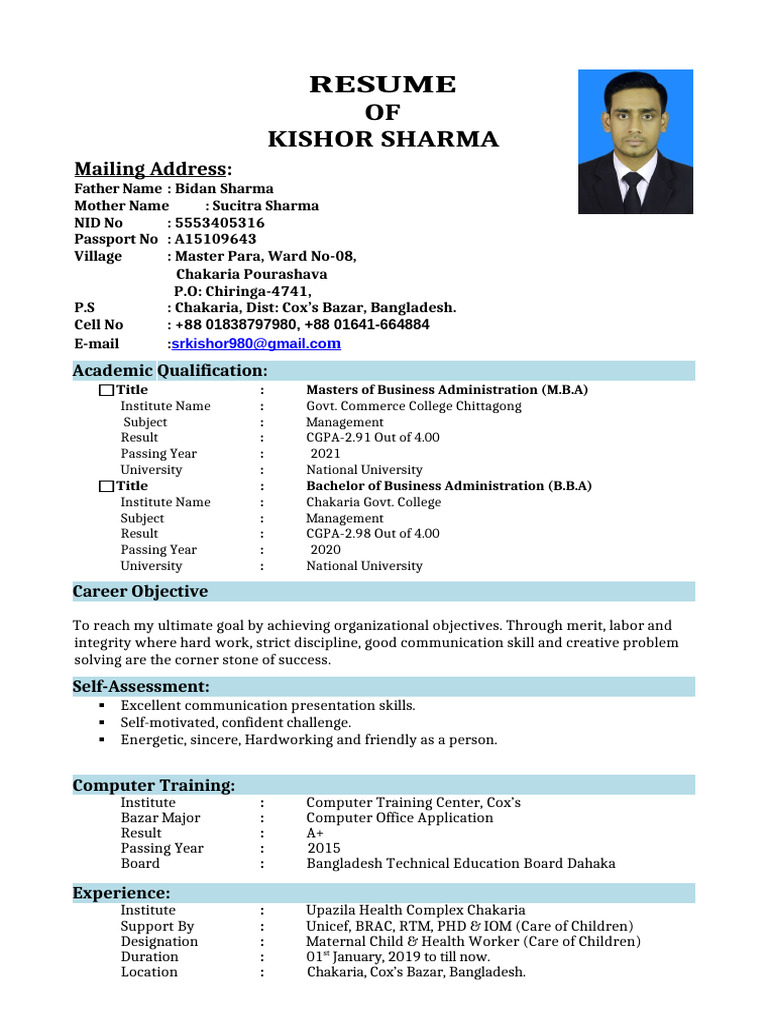 Resume: OF Kishor Sharma | PDF