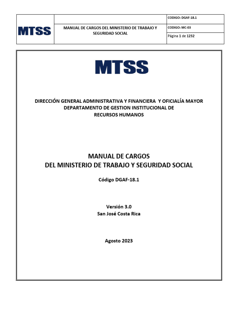 Manual Cargos Mtss | PDF