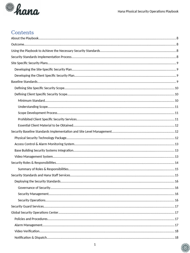 Hana Security Operations Playbook | PDF