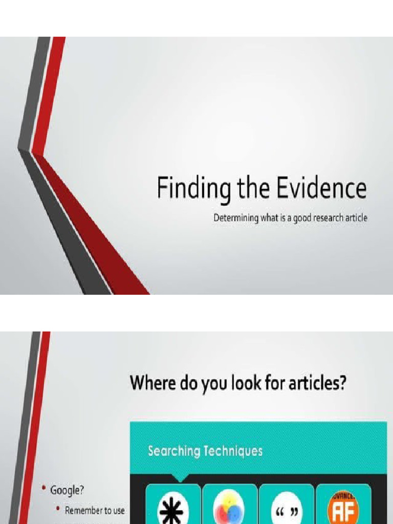 Finding the Evidence | PDF