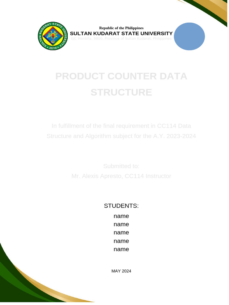 Data Struct Template Format For BSIT 1F | PDF