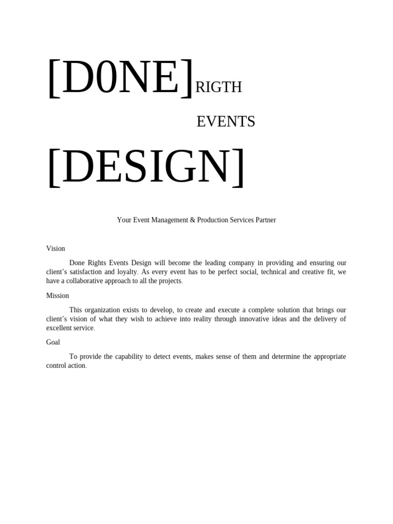 Done Rights Events Design FINAL | PDF