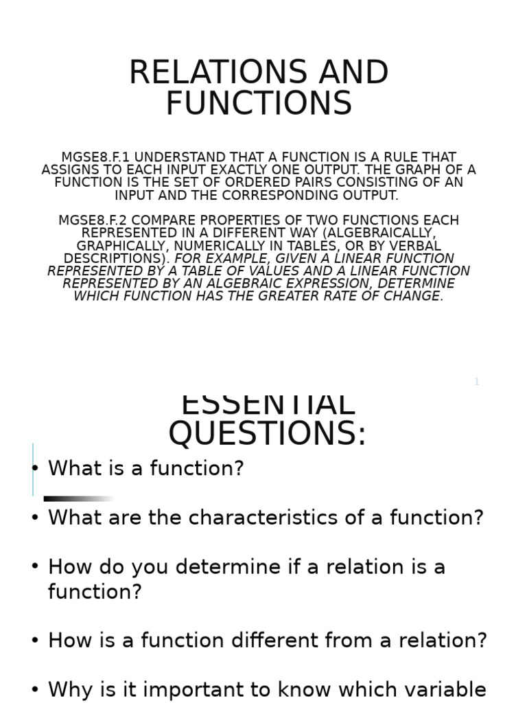 Relations and Functions Power Point123 | PDF