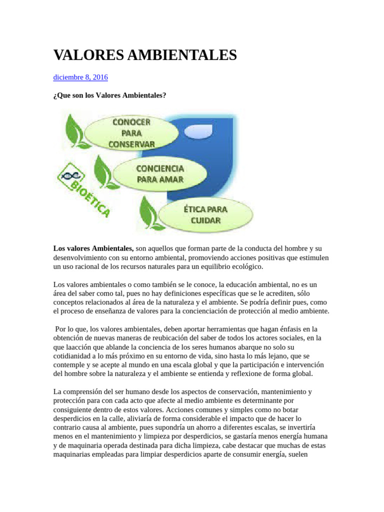 Valores Ambientales | PDF