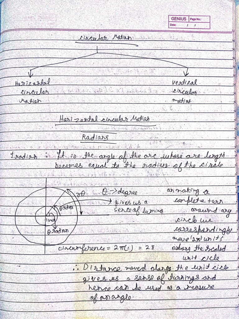 Lecture 1 Phy Circular Motion | PDF