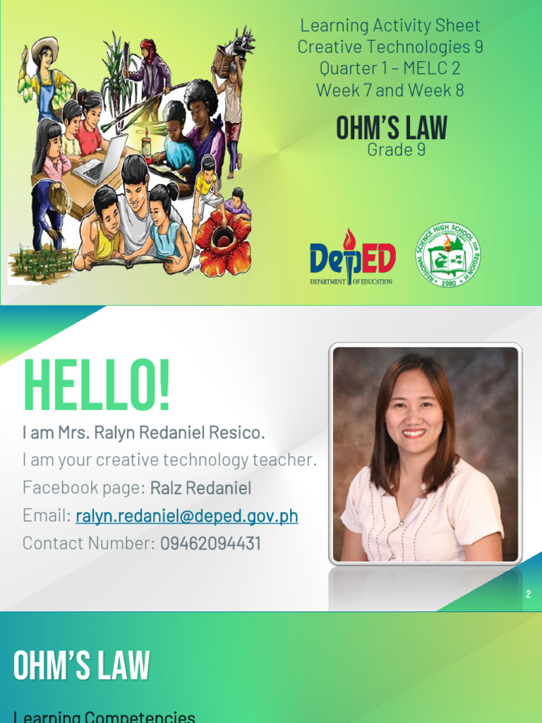 7 8 Weeks 1st Quarter Resico Creative Technologies 9 Ohms Law Done | PDF