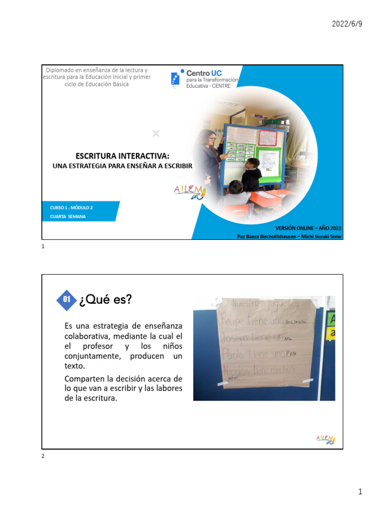 Escritura Interactiva Una Estrategia para Enseñar A Escribir | PDF