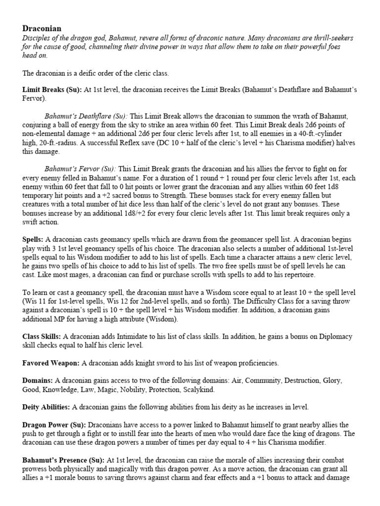 Draconian | PDF