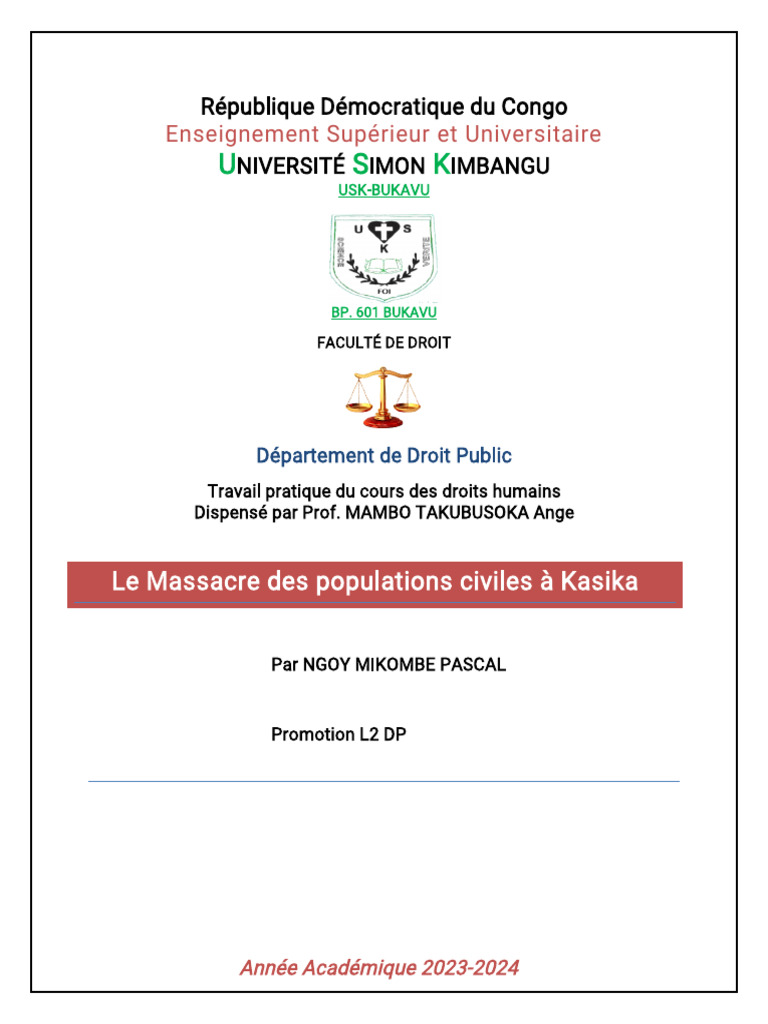 TP - Massacre de Tingi Tingi | PDF