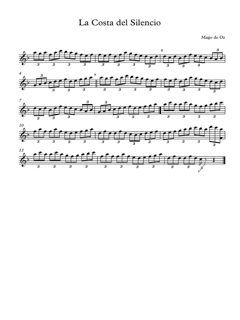 La Costa Del Silencio Flauta PDF