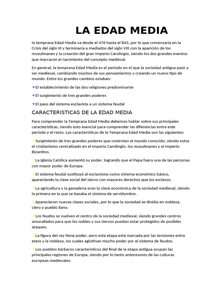 La Edad Media - CCSS | PDF