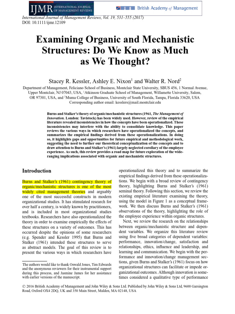 04-Organic and Mechanistic Structures | PDF