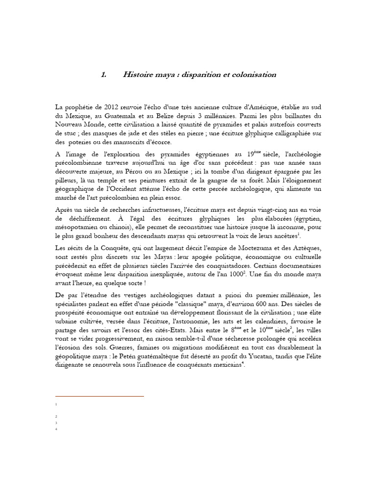 Histoire Maya: Disparition Et Colonisation | PDF