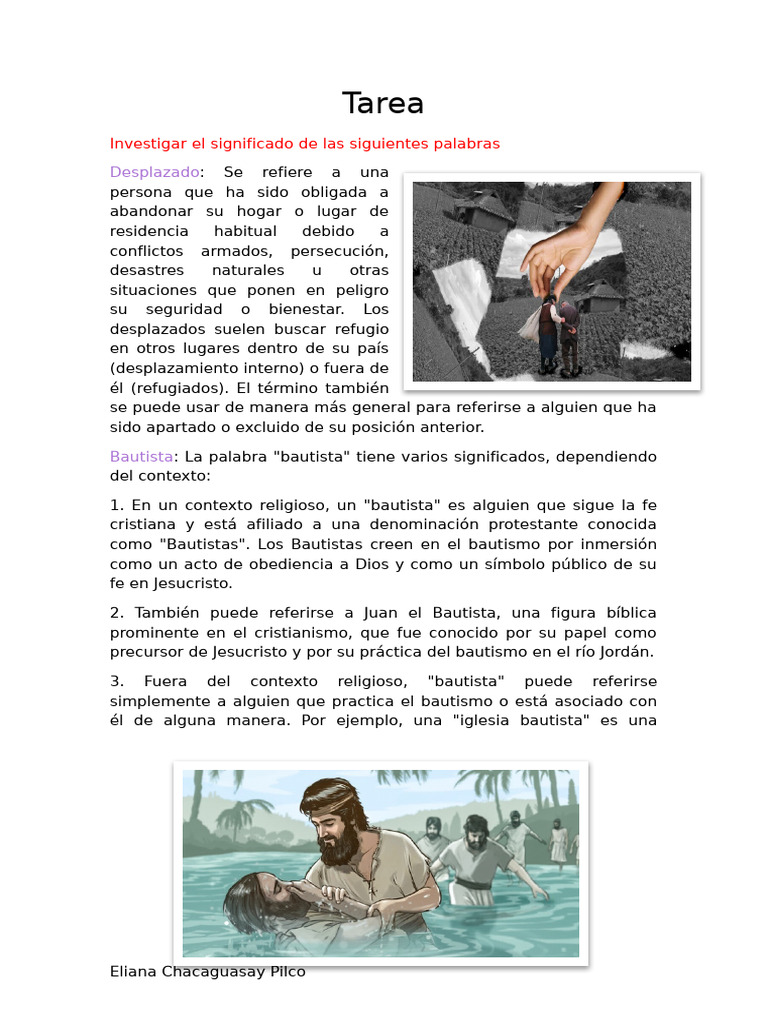 Tarea: Investigar El Significado de Las Siguientes Palabras | PDF