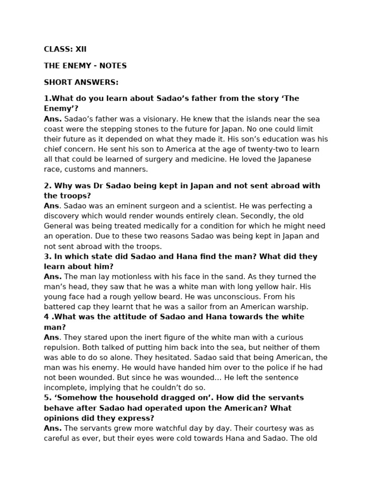 The Enemy Notes | PDF