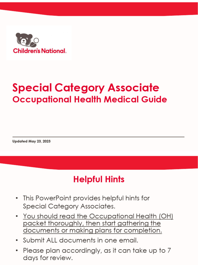 Occupational Health Medical Guide | PDF