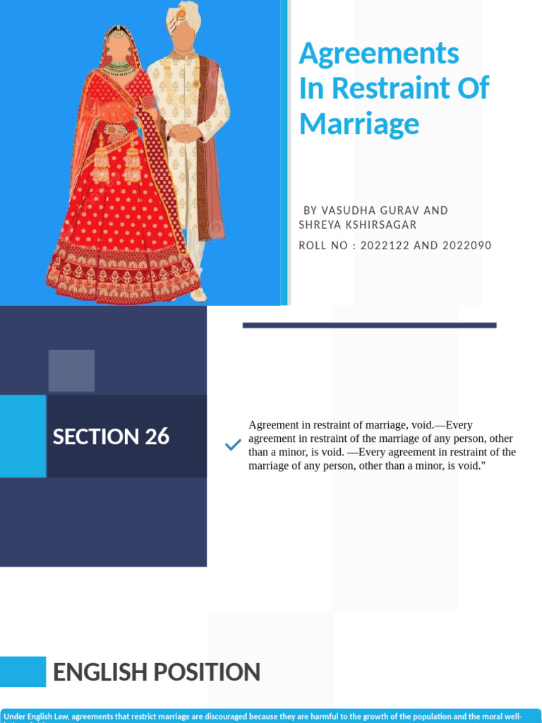 Agreements in Restraint of Marriage | PDF