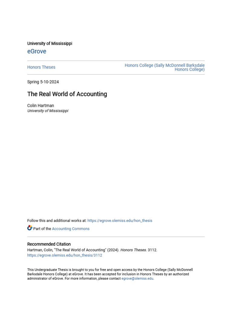 The Real World of Accounting | PDF