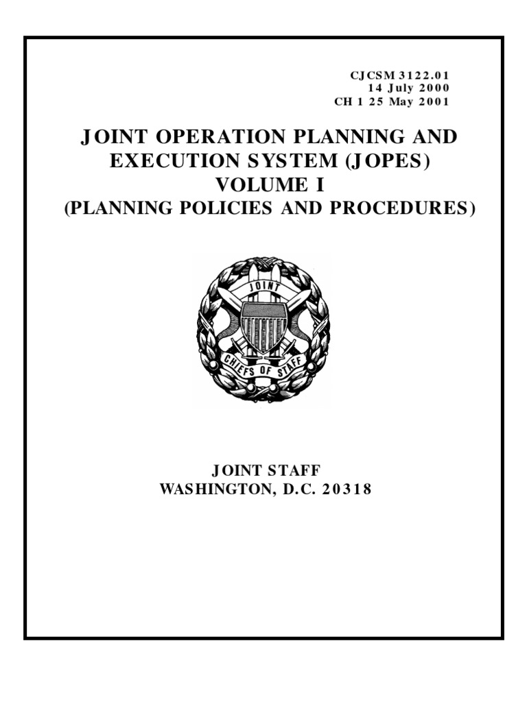 CJCSM 3122.01 Jopes Vol 1 | PDF | United States Department Of Defense ...