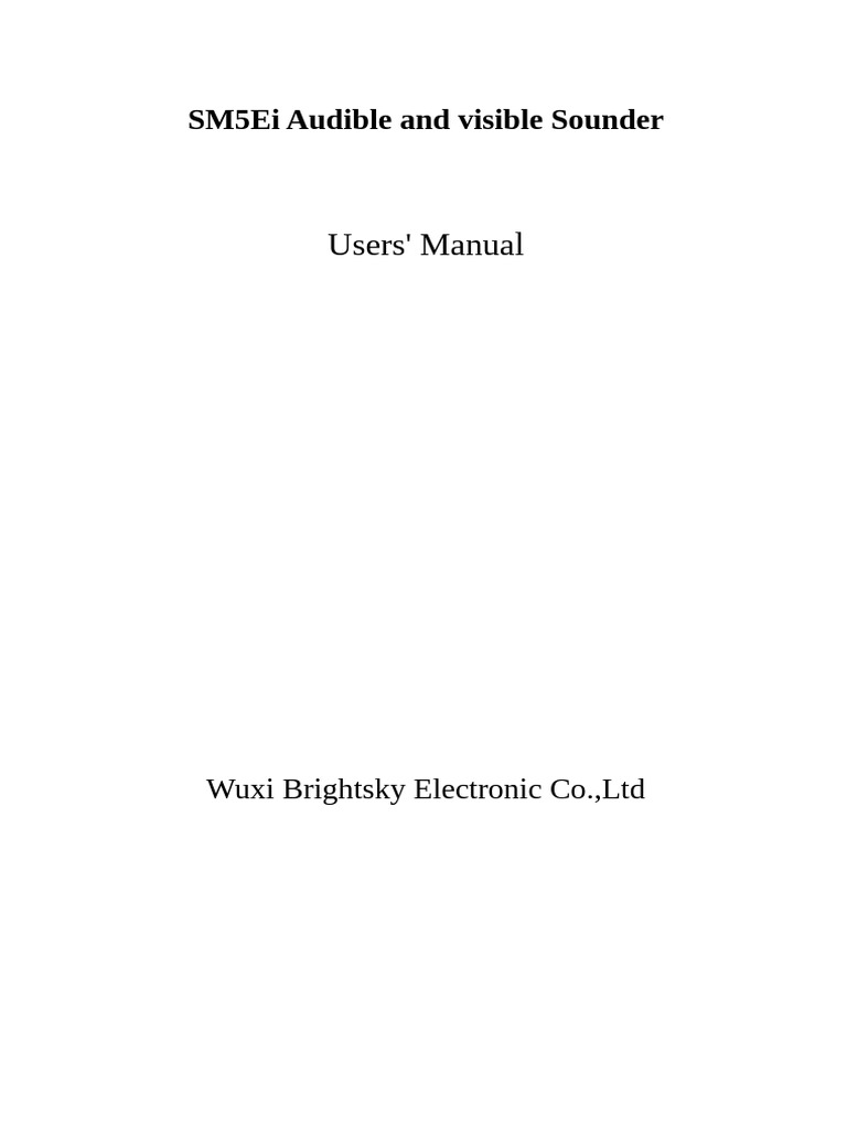SM5Ei Audible and Visible Sounder Users' Manual | PDF