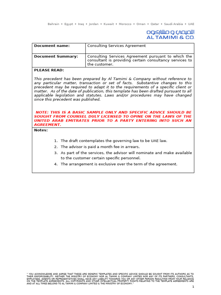 Consulting Services Agreement | PDF