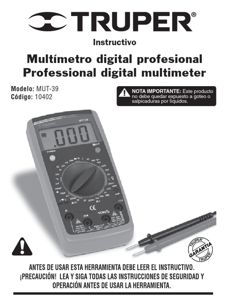 Multímetro Digital Profesional Professional Digital Multimeter | PDF