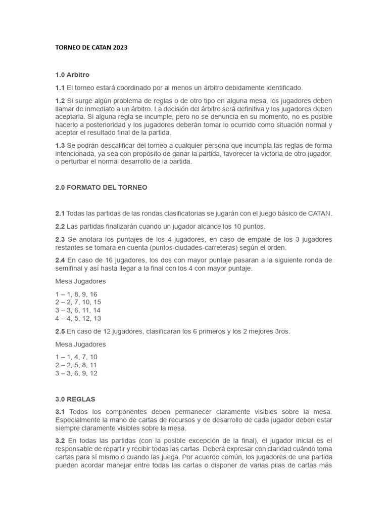 Reglas Catan Bolivia 2023 | PDF