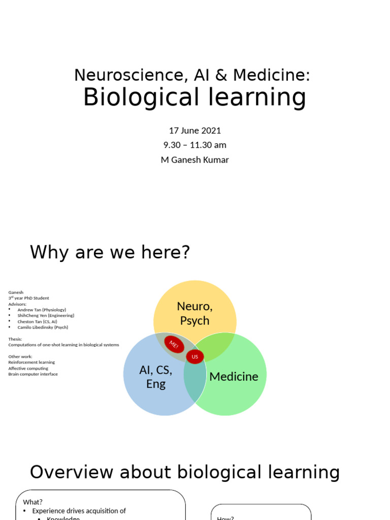 Biological Learning Neuro, AI, Medicine | PDF