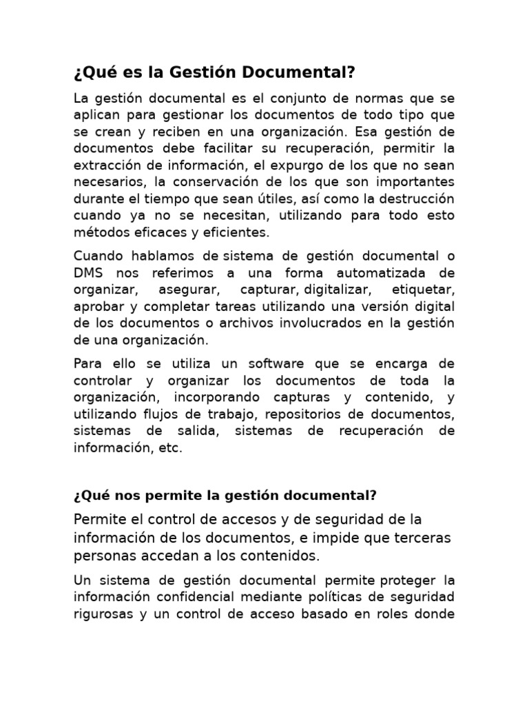 Qué es la Gestión Documental | PDF