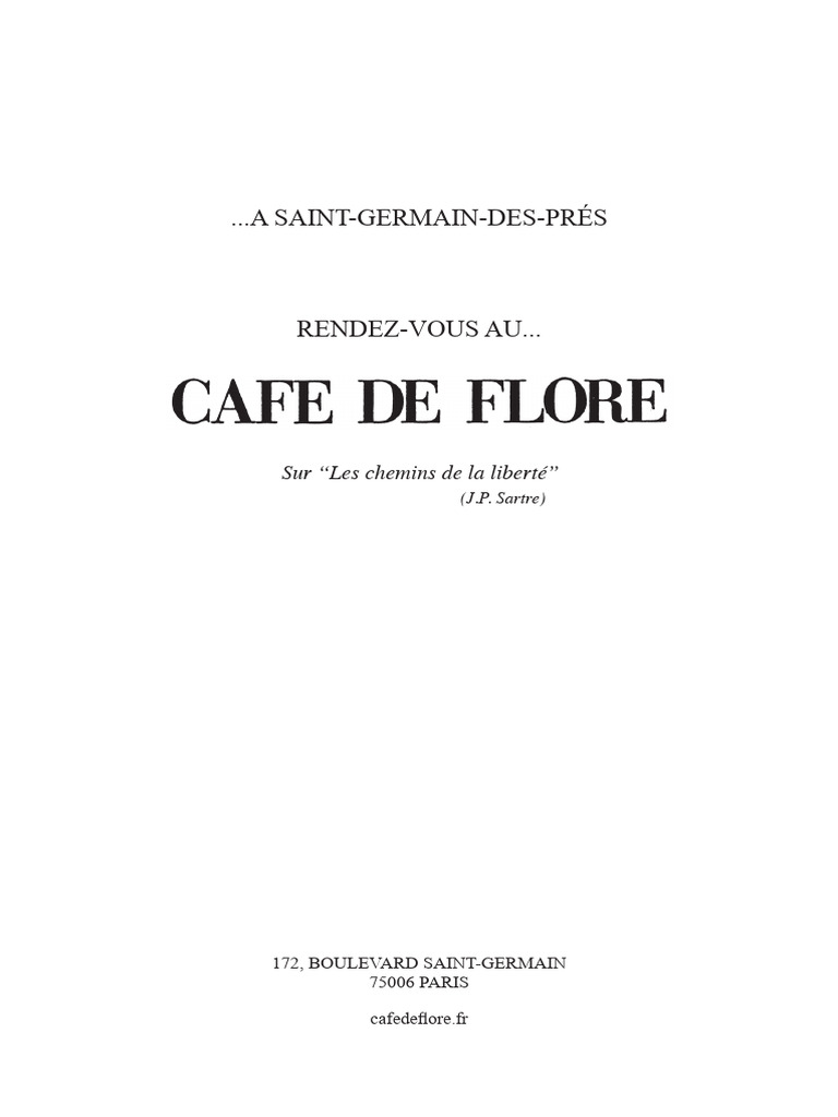 Cafe Flore Menu FR | PDF