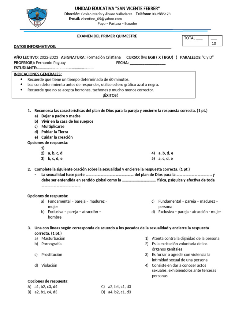 Form. Cris 8vos | PDF