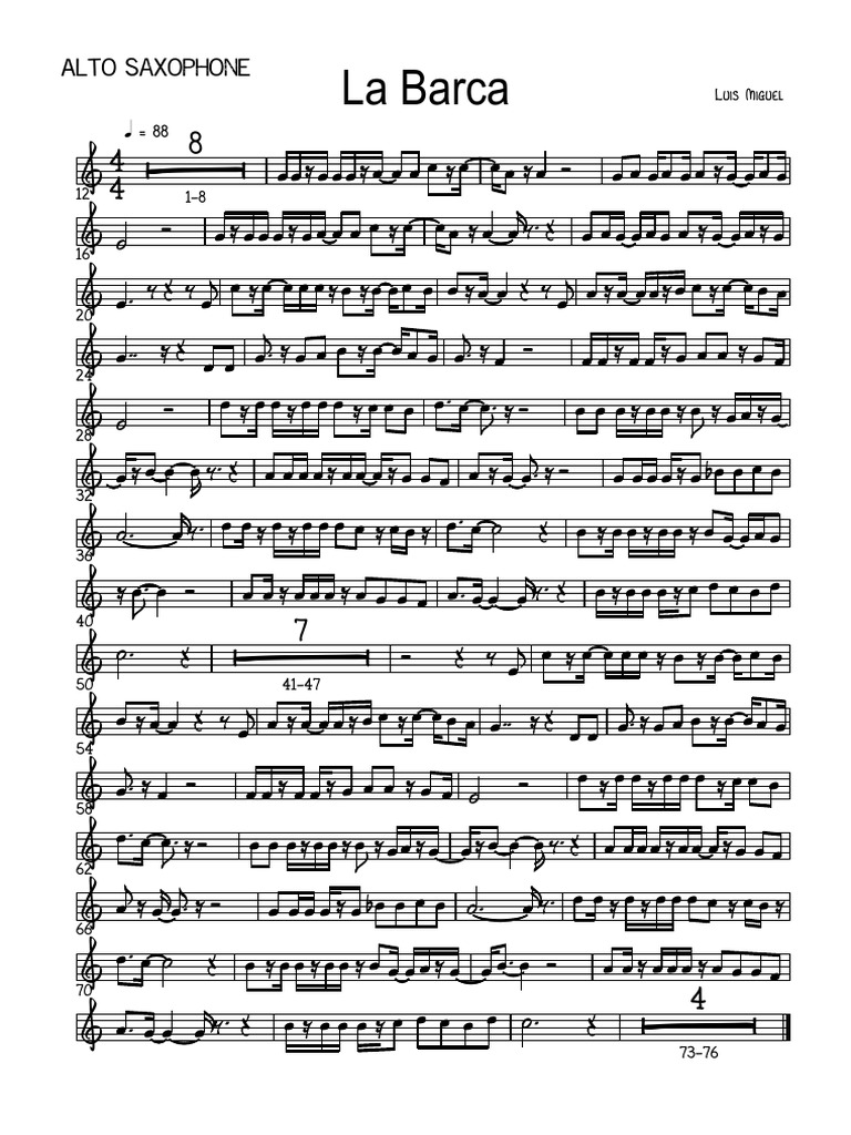 La Barca - Alto Saxophone | PDF