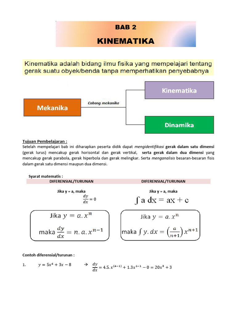 Modul F Fisika Xi - 02 Kinematika | PDF