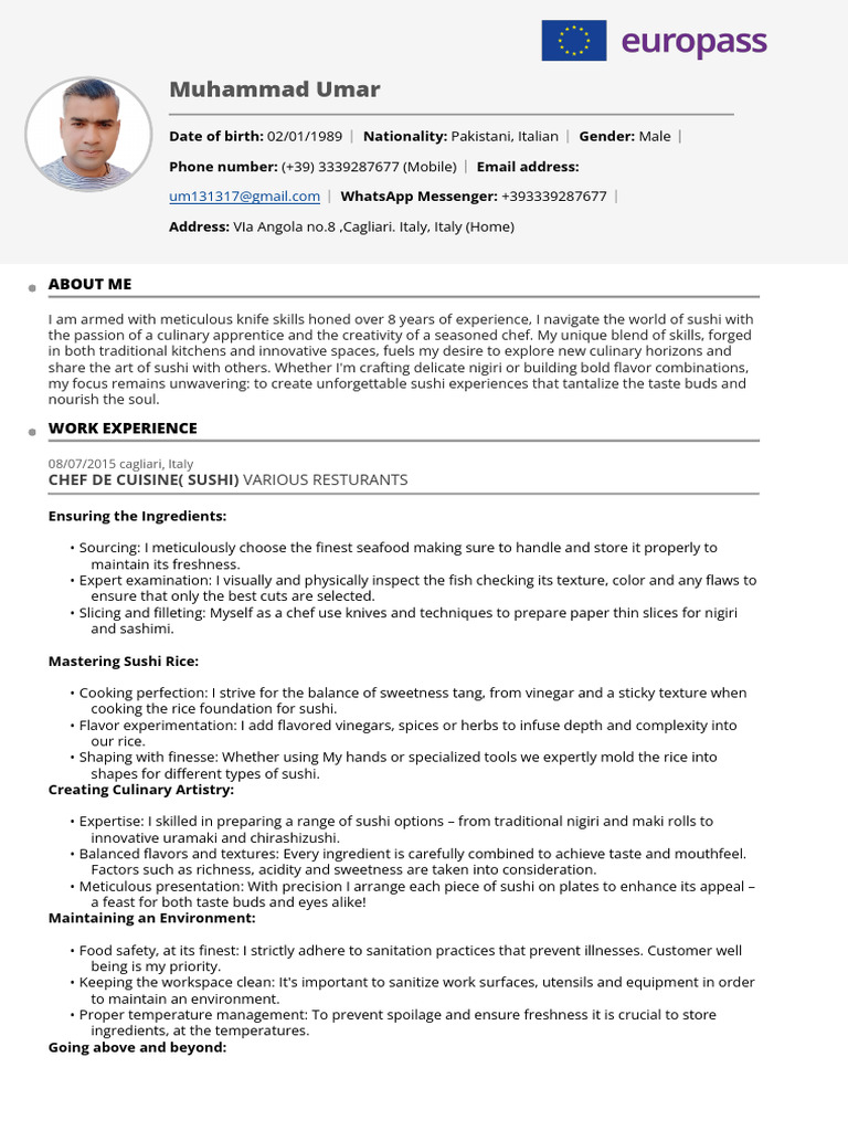 Umar Europass CV | PDF